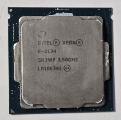 INTEL PROCESSOR CPU XEON E-2134 3.5GHZ SR3WP - LGA 1151 - PULLED AND ...