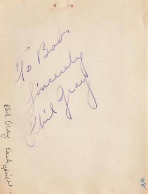 Phil Gray Signed Autographed 4.5x6 Album Page 1940s Musician | eBay