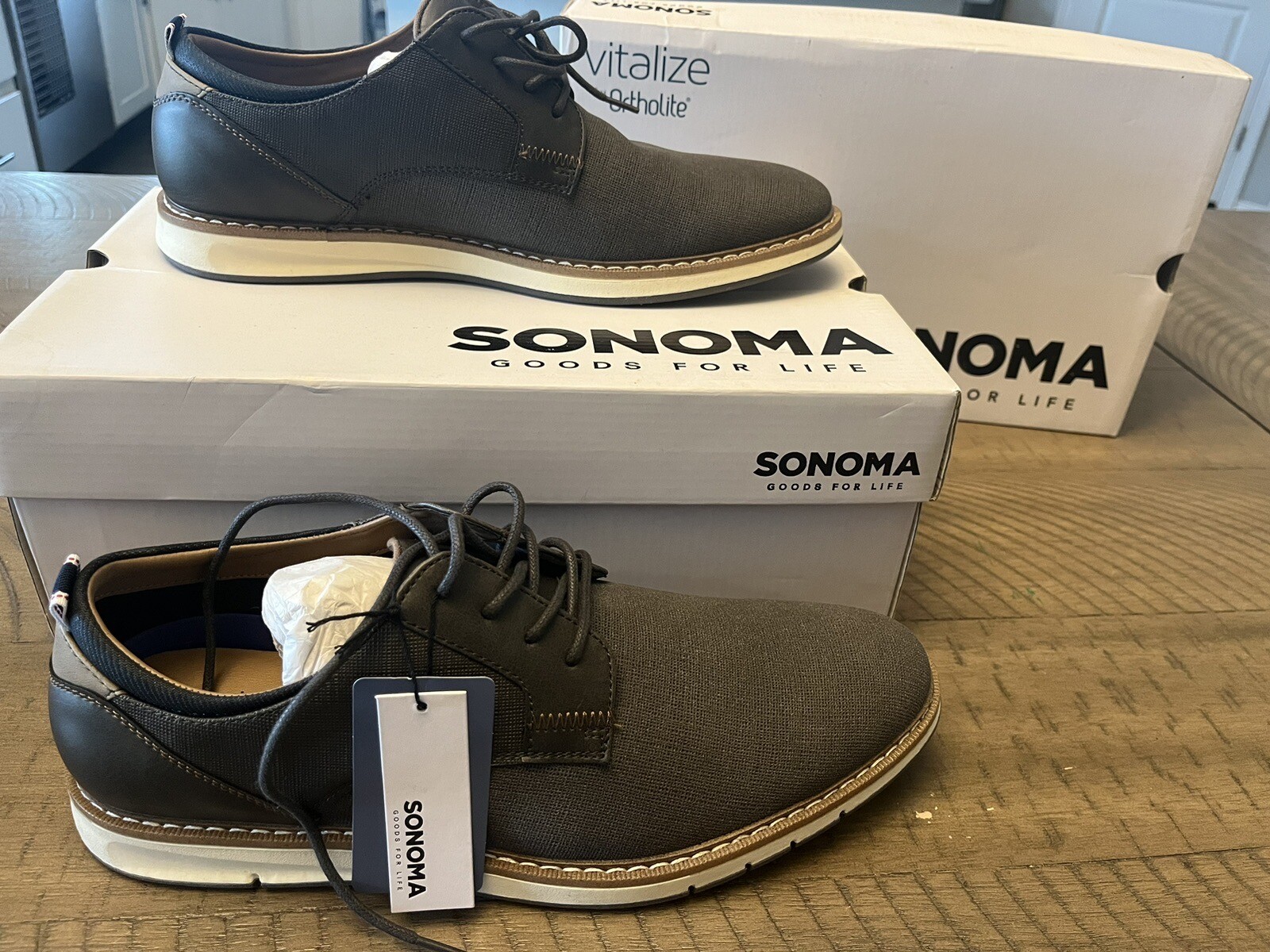 Sonoma Men's Vitalize Ortholite Oxford Sneaker Shoes DM9 Korey Grey ...