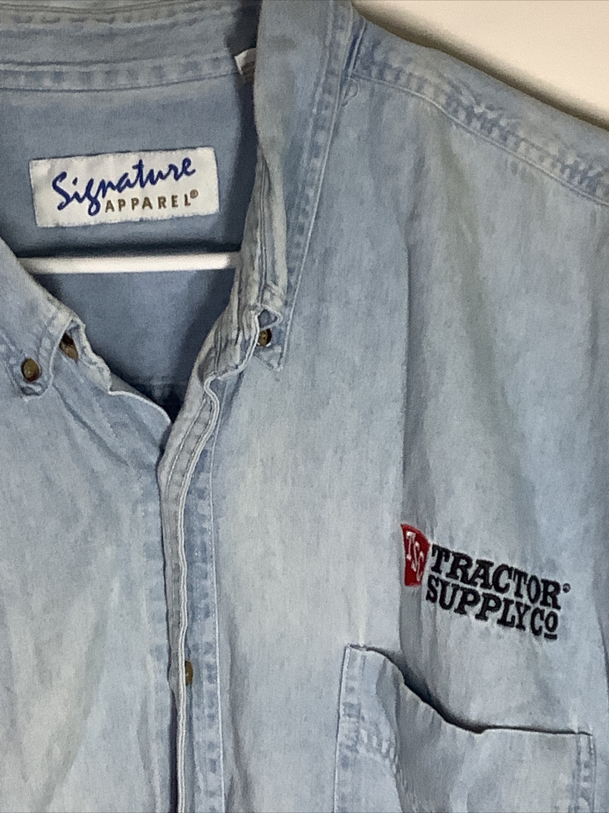 TRACTOR SUPPLY CO. - Blue Denim - TSC Button Up Long Sleeve Shirt -Mens ...