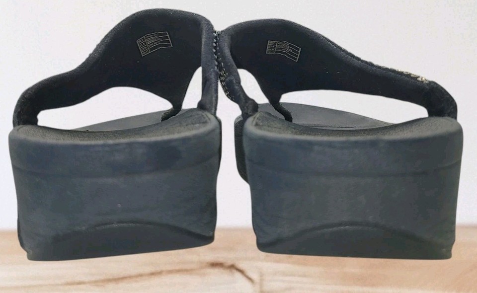 FitFlop Rokkit Blue Rhinestone & Suede Thong Sandals Women's Size US 9 ...