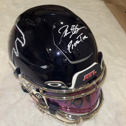 DEION SANDERS CUSTOM CHROME SIGNED FALCONS FULL SIZE SPEEDFLEX HELMET ...