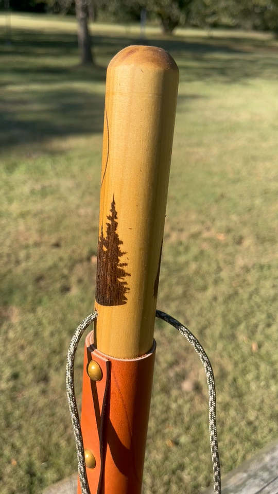 Howling Wolf, Natural Earth Tones Poplar Wood Walking Stick Hiking ...