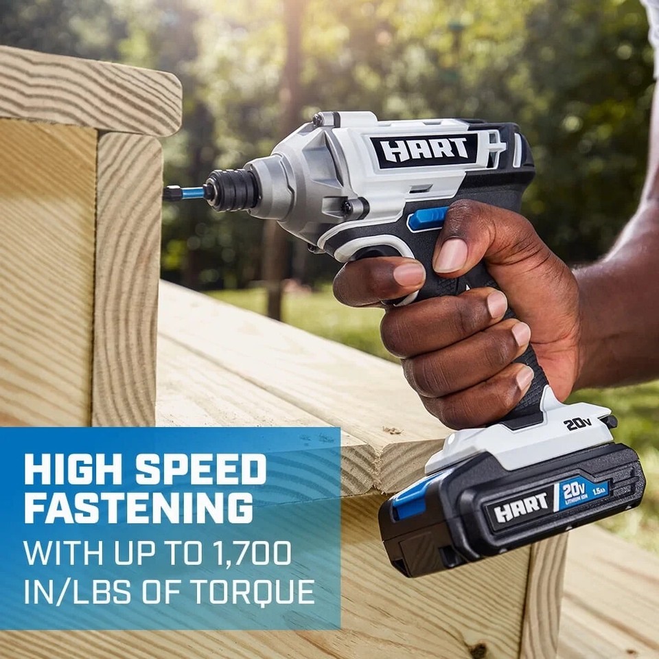 NEW HART 20-Volt Cordless 2-Piece 1/2-inch Drill and Impact Driver ...