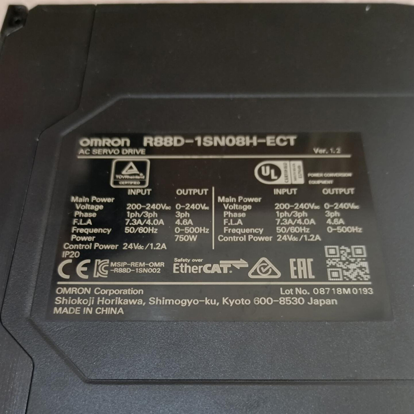 1PC Used Omron R88D-1SN08H-ECT Servo Drive Tested In Good#XR | eBay