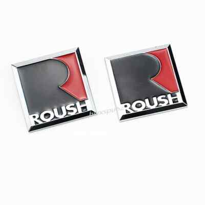 2PC SQUARE R ROUSH Emblem Metal Side Fender Badge Stickers For all cars ...