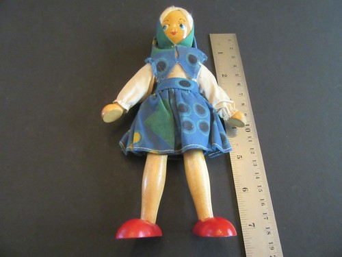 Vintage 50’s/60’s Polish Wooden Peg Doll Peasant Outfit Blond Hair ...