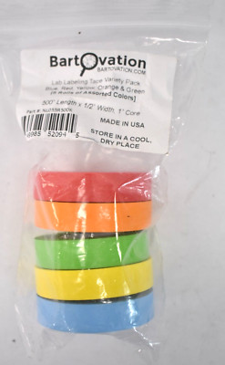 Bart Ovation Lab Labeling Tape Variety Pack 5 Pack 500" x 1/2" x 1 ...