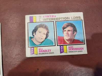 1973 TOPPS #5 BILL BRADLEY/MIKE SENSIBAUGH NFL 1972 INTERCEPTION ...