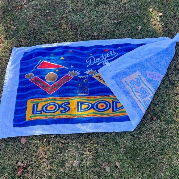 Vintage Los Angeles Dodgers LA MLB Promotional Beach Towel Viva Los ...