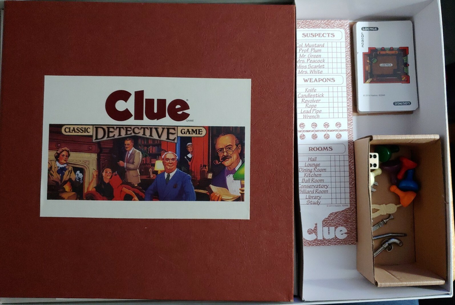 Clue Classic Detective Board Game Retro Series 1986 Edition Hasbro 2014 ...