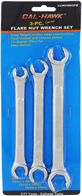 3 pc Flare Nut Wrench Set METRIC carbon steel 15 degree offset easy ...