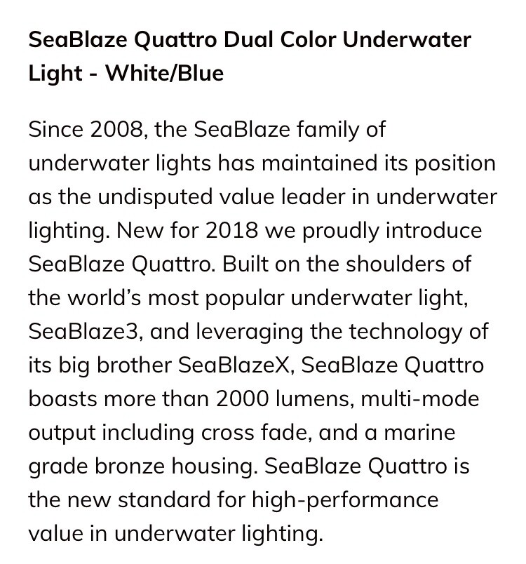 Lumitec SeaBlaze Quattro LED Underwater Light Spectrum RGB 101510 for ...