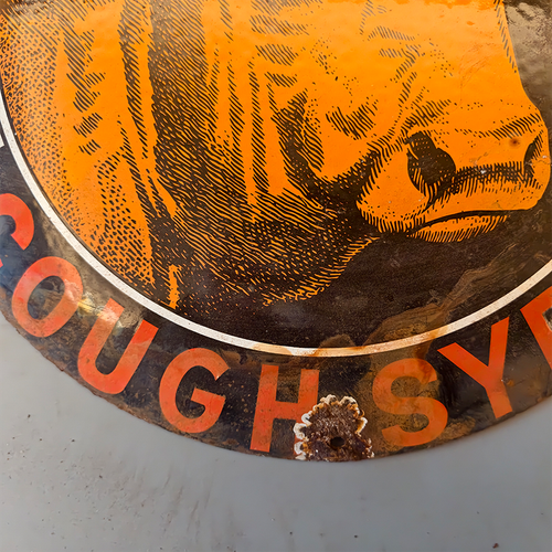 ANTIQUE DR. BULL'S COUGH SYRUP ROUND PORCELAIN SIGN WORN QUACK MEDICINE ...
