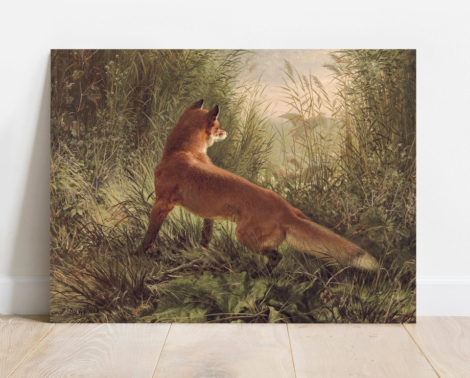 Red Fox Poster – Rustic Woodland Animal Wall Art Print for Home Decor ...