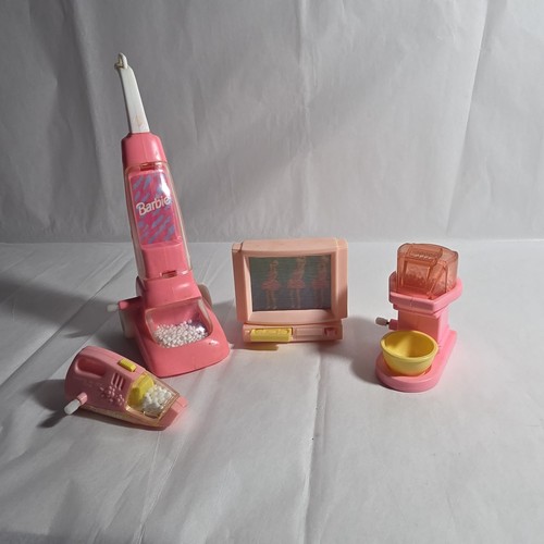 Vintage Mattel Barbie Magic Moves Wind Up Vacuums, TV, Popcorn Popper ...