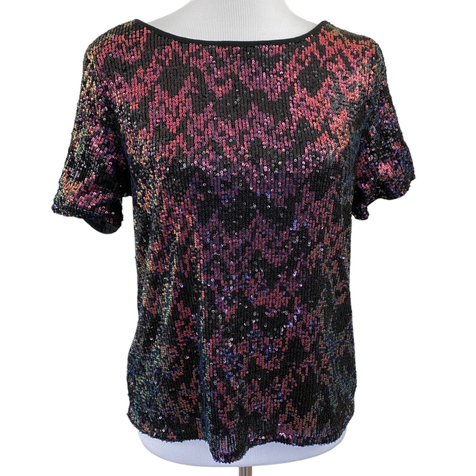 Sanctuary Dina Color Shifting Sequin Top Dina Sequined Scoop Back Tee ...