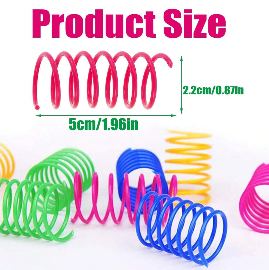 40 PCS Cat Spring Toys - Colorful Plastic Coils for Fun & Interactive ...