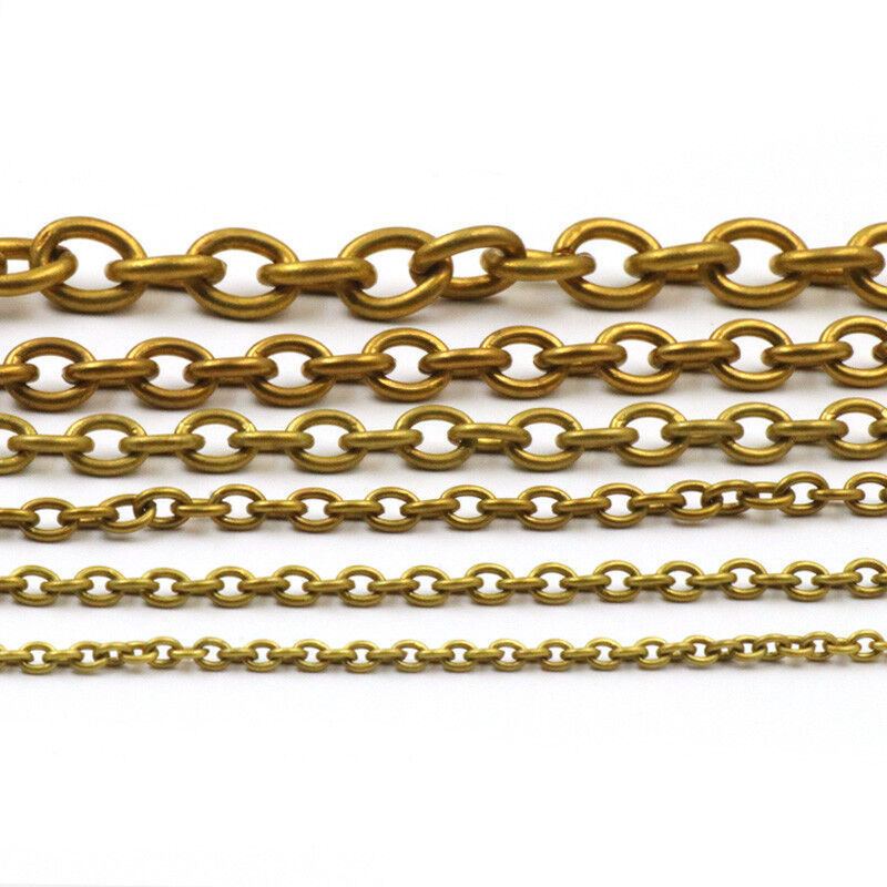 Solid Brass Chain 4-14mm Width Necklace Jewelry Bags Craft Chain Sold ...