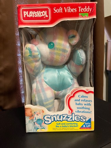 Vintage 1996 Playskool Snuzzles Pastel Plaid Plush Teddybear 14" New in ...