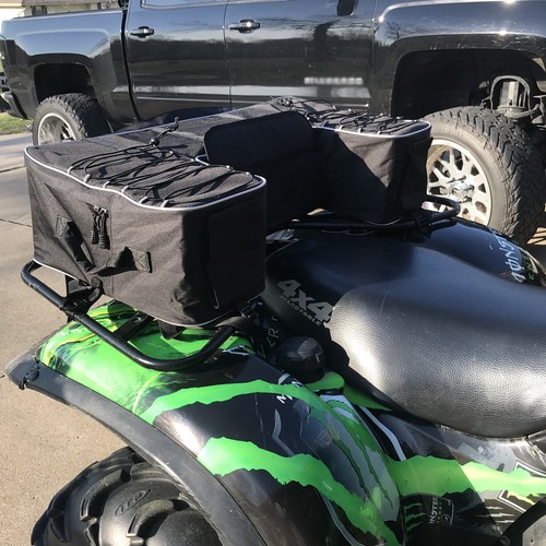 ATV Part Rear Rack Back Seat Storage Pack Luggage Bag Cushion Black Pad ...