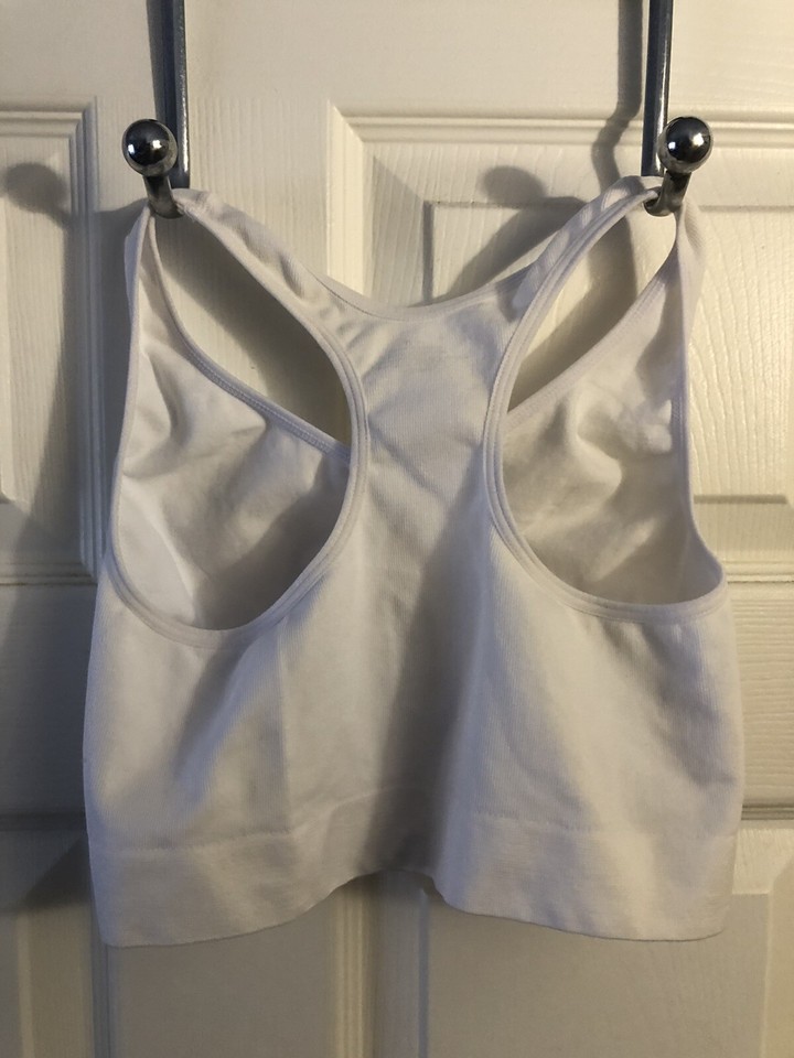 Womens White Racerback Sports Bra Size 2XL | eBay