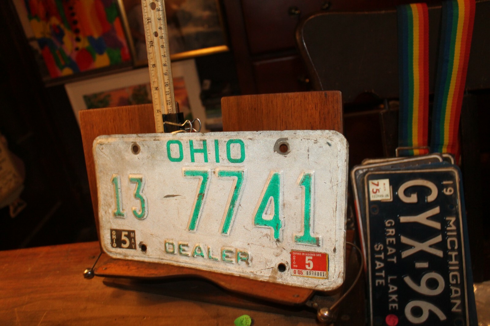 1990 Ohio License Plate Dealer 13 7741 DENTED ROUGH | eBay