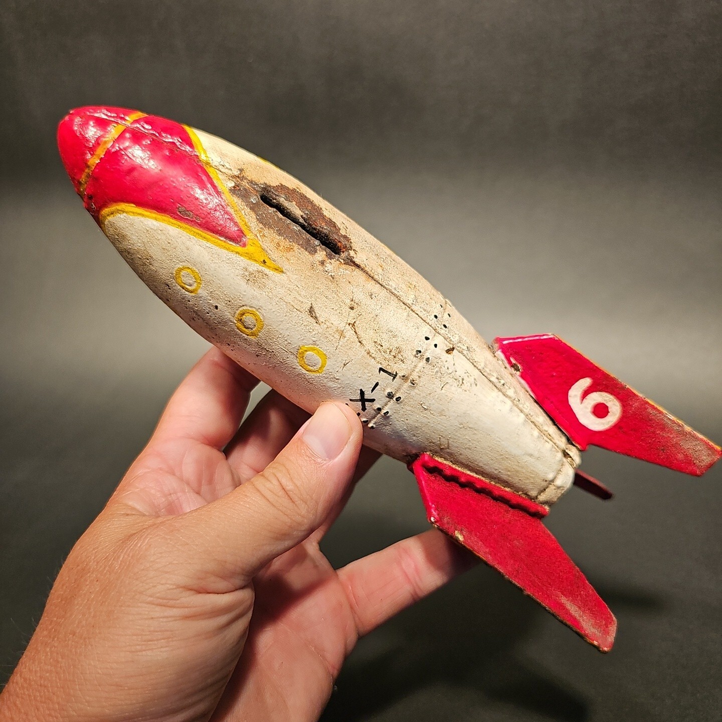 Antique Vintage Style Cast Iron Rocket Coin Bank | eBay