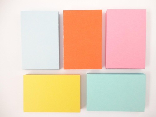 250 Blank Thin Flash Cards - Size 5cm x 7cm - 5 Colours - Assorted ...