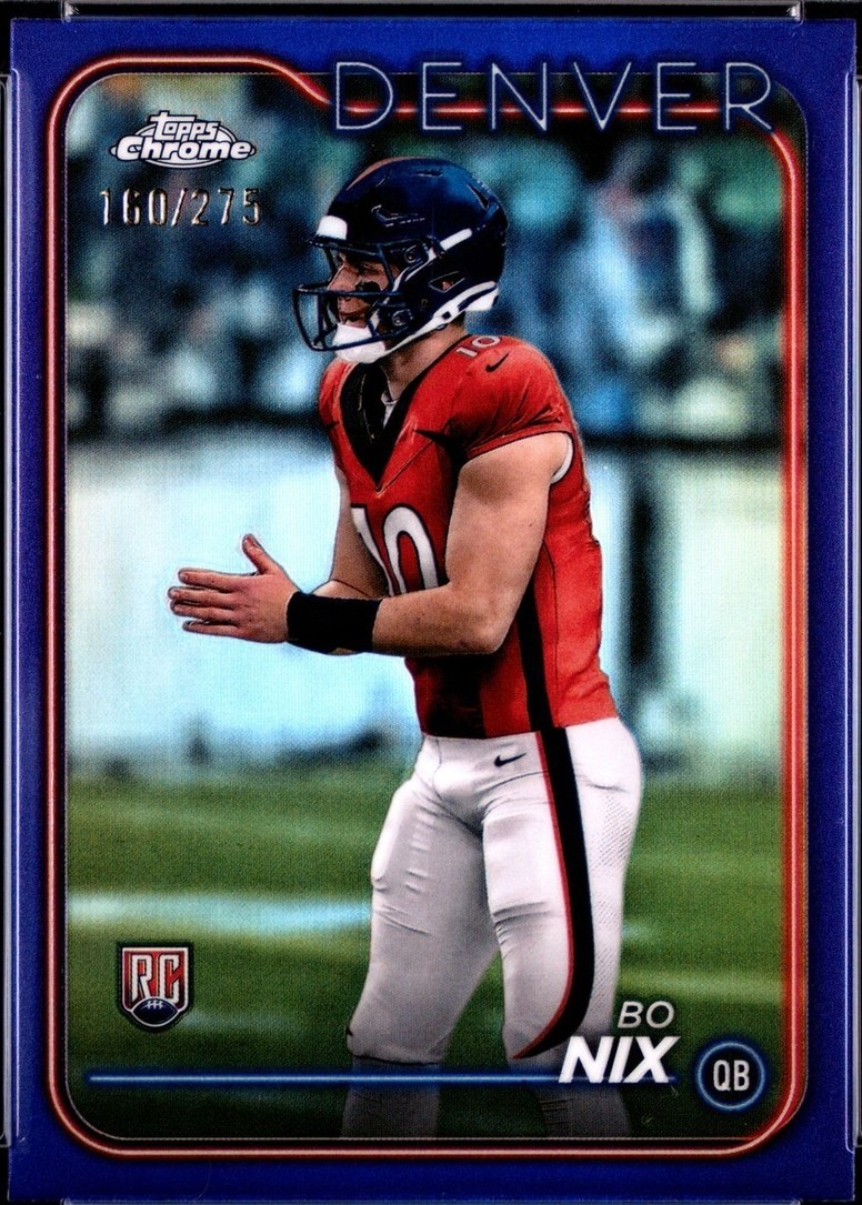 2024 Topps Chrome - Rookies Bo Nix #206 Purple Refractor /275 (RC) for ...
