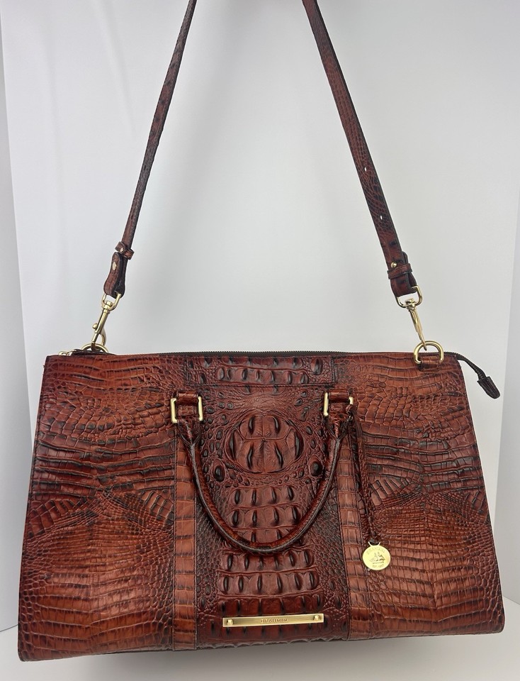 Brahmin Weekender "extra large" shoulder pecan color with dustcover bag ...