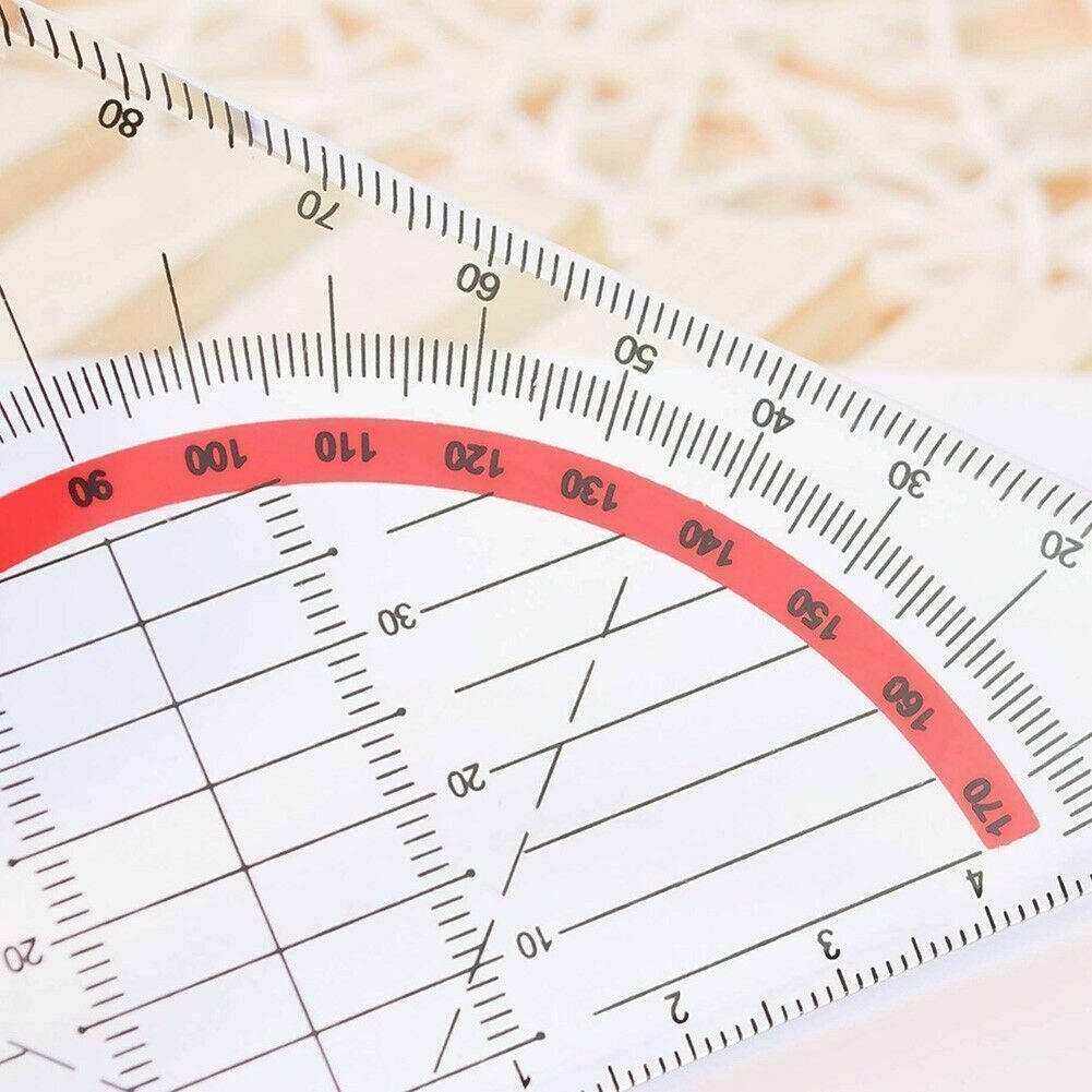 45 Degree Geometry Triangle Ruler Protractor Drawing K7W4 Set Pro Hot ...