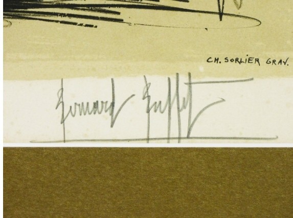 Bernard Buffet Large lithograph Matador (Bullfighter) Signed Framed 34. ...