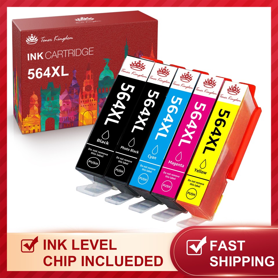 564XL Ink Cartridge for HP Photosmart 5510 7510 7525 Deskjet 3520 3522 ...