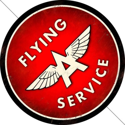 FLYING A SERVICE 46" Round Metal Sign | eBay