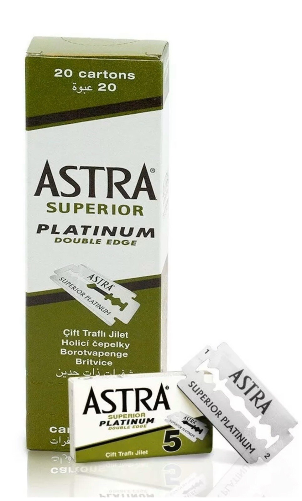 100 Astra Superior Platinum double edge razor Shaving blades 5X20 Tucks ...