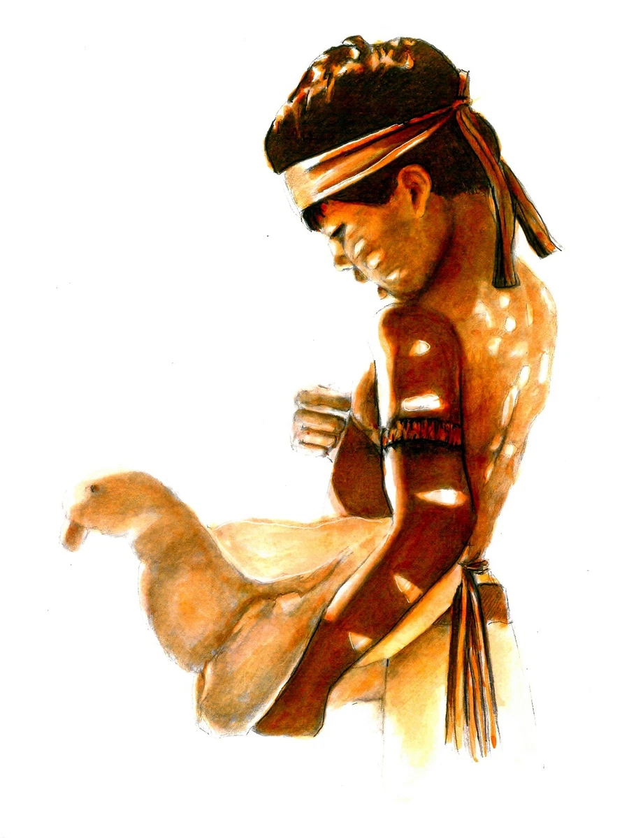 Native American Boy Drawing