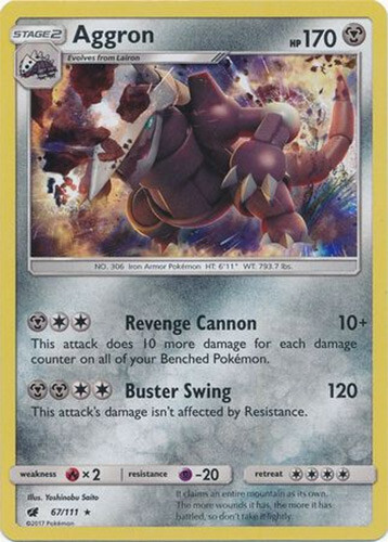 Pokemon Card - Crimson Invasion 67/111 - AGGRON (holo-foil) - NM/Mint ...