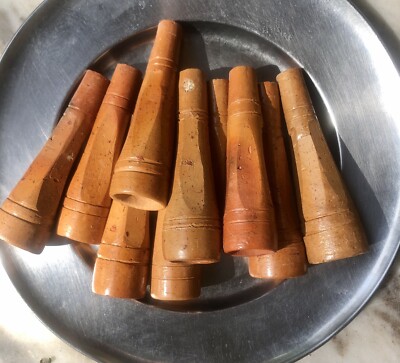 2 PC 3" Handmade Clay Chilam Chillam Chillum Smoking Pipe Terracotta ...