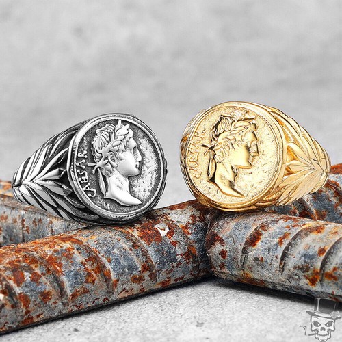 Sculpt Rings™ Caesar Face Punk Rock HipHop Rap Biker Ring Steel US-Size ...
