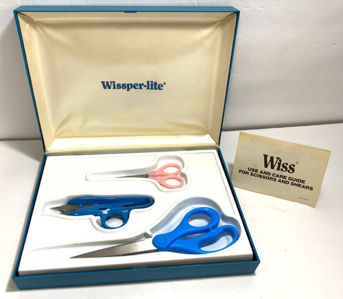VINTAGE WISS WHISSPER-LITE SPRING BACK THREAD SNIP SCISSORS AND PLASTIC ...