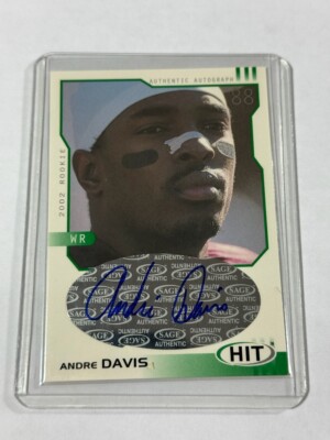 2002 SAGE Hit Auto Emerald Andra Davis Andre' Davis #H44 Rookie Auto RC ...