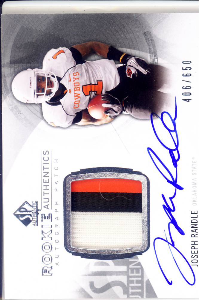 joseph randle rookie draft auto jersey patch oklahoma state osu 3C ...