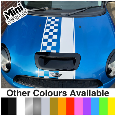 MINI COOPER BONNET CHECKERED RACING STRIPES Vinyl GRAPHICS DECALS R56 ...