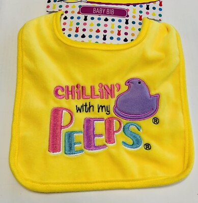 Peeps Yellow Easter Baby Bib - Chillin' with my Peeps | eBay