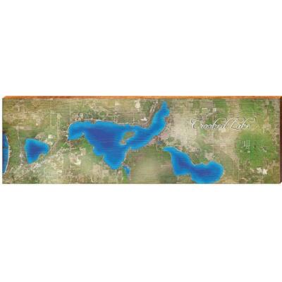 Crooked Lake, Michigan Satellite Styled Map Wall Art | eBay