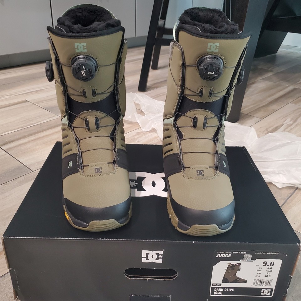 DC Judge Mens Snowboard Boots Size 9 Dark Olive 2024 New in Box Double Boa | eBay