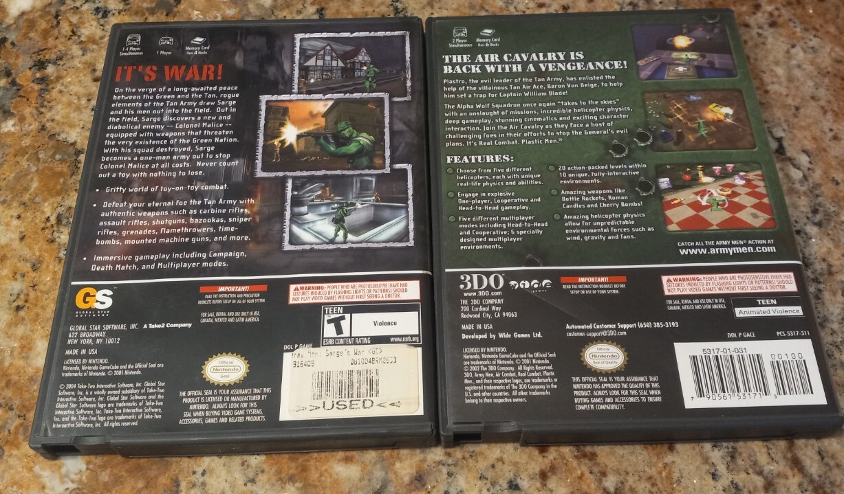 Army Men Air Combat The Elite Missions / Sarges War Nintendo GameCube ...