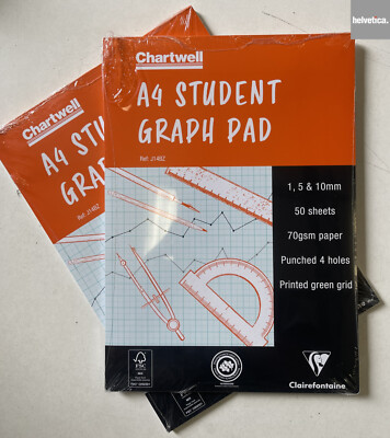 (2-Pack) Chartwell A4 Student Graph Pad 100-Sheets 1/5/10mm Square ...