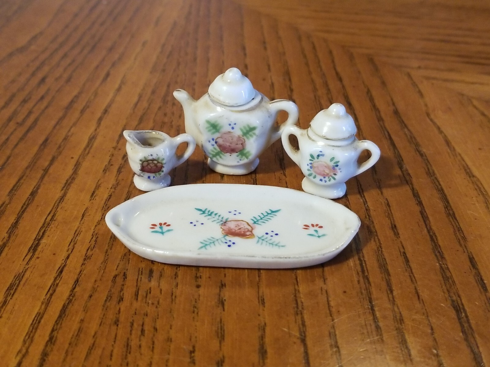 Vintage Pico Porcelain Miniature Tea Set Occupied Japan Flower Rose ...